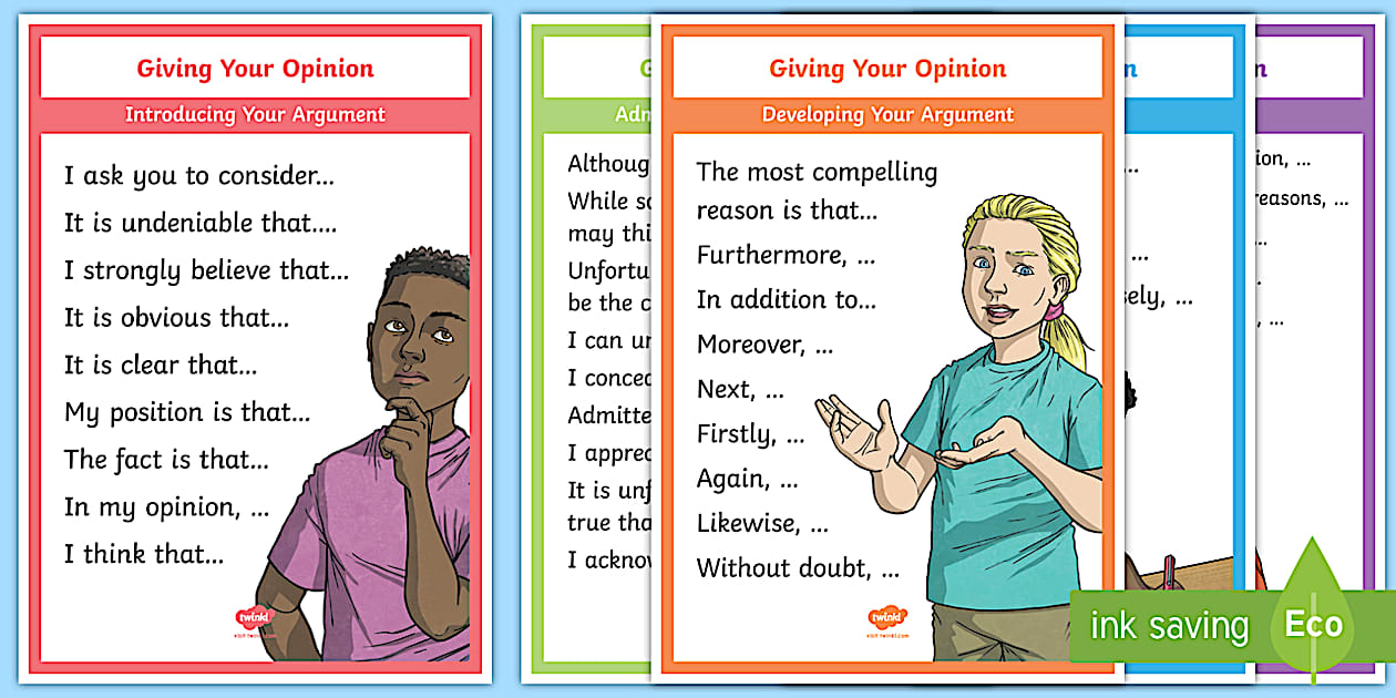 Giving Your Opinion Vocabulary Display Posters | Twinkl