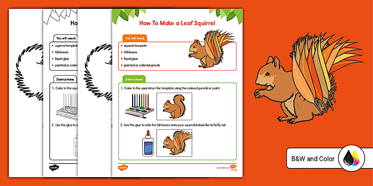 Leaf Squirrel Template | Craft Teaching Resources | Twinkl