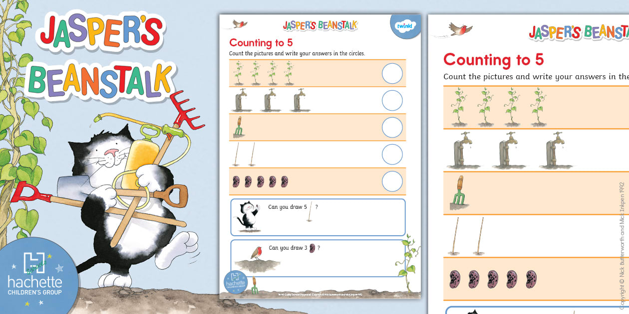 FREE! - Jasper's Beanstalk: Counting to 5 Activity Sheet