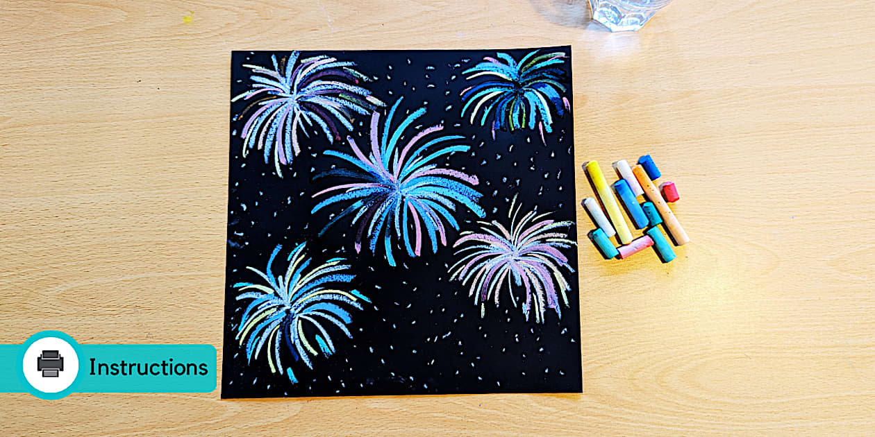 Chalk Fireworks | Bonfire Night Crafts (teacher made)