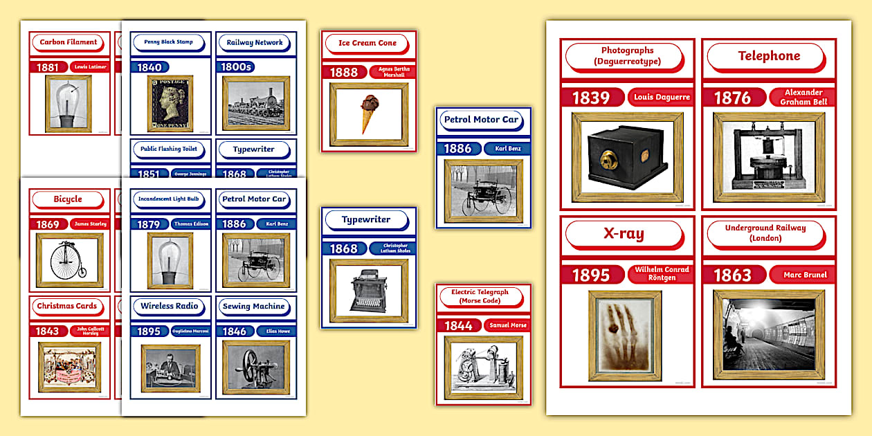 Victorian Inventions Photo Flash Cards (teacher made)