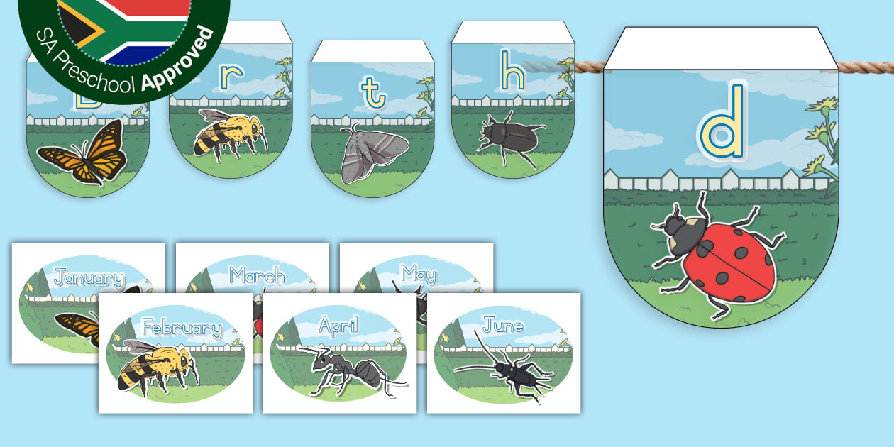 Insect-Themed Birthday Chart and Bunting (Teacher-Made)