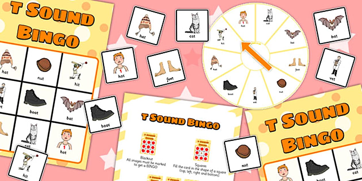 Final 'T' Sound Spinner Bingo (teacher made) - Twinkl