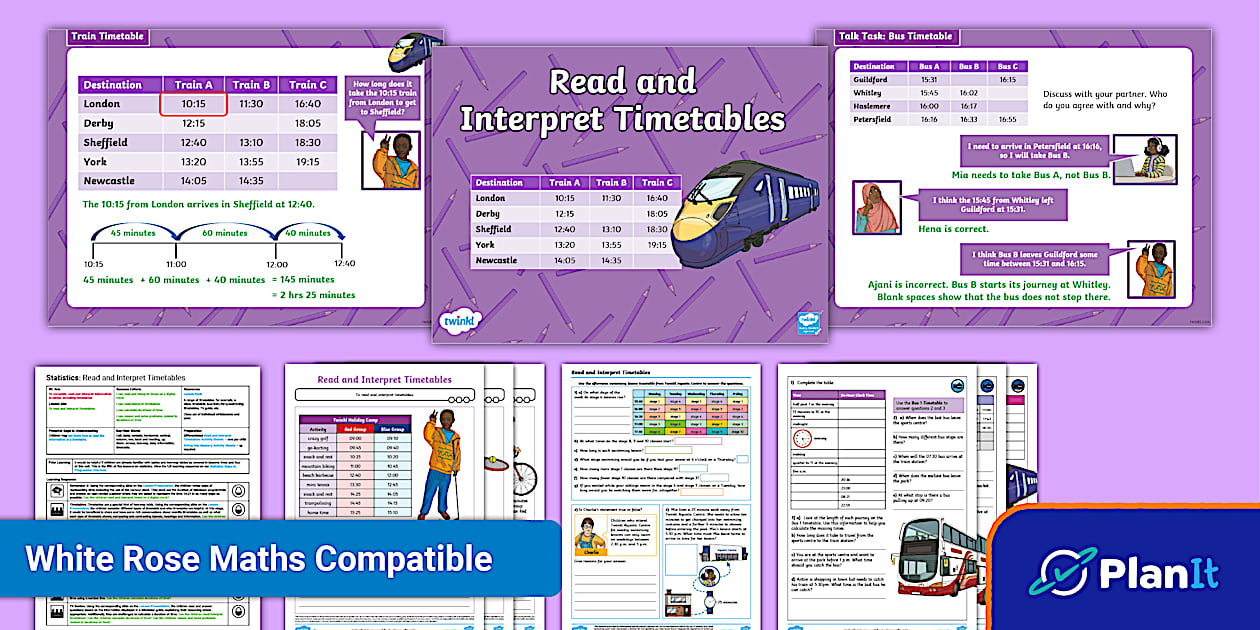 Y5 Statistics PlanIt Maths Lesson 5 Read and Interpret Timetables