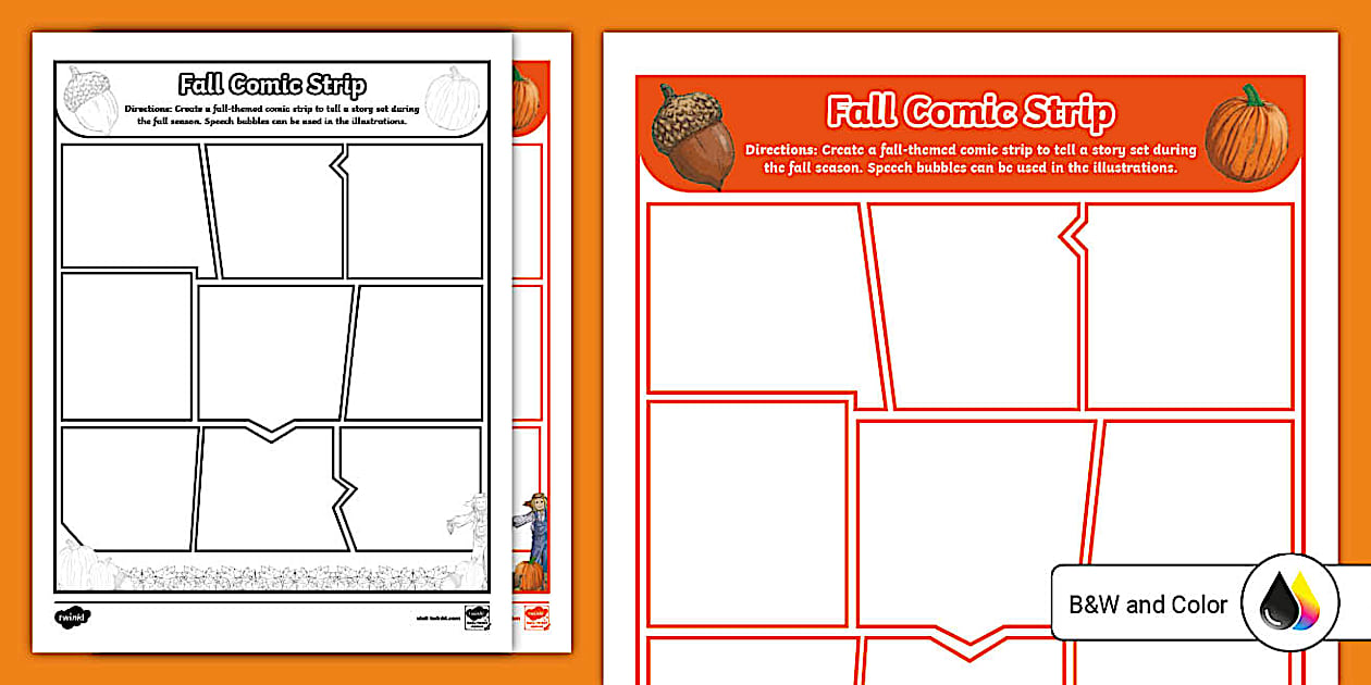 Fall Comic Strip Worksheet (Teacher-Made) - Twinkl