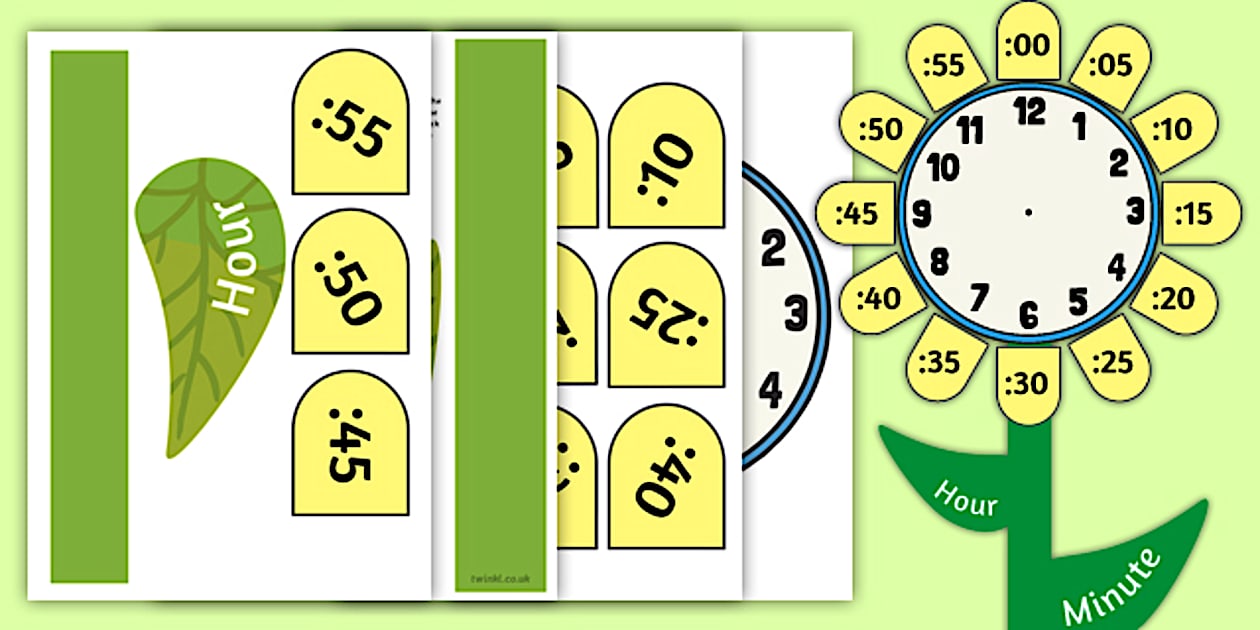 Black and White Telling the Time Clock Display - Twinkl