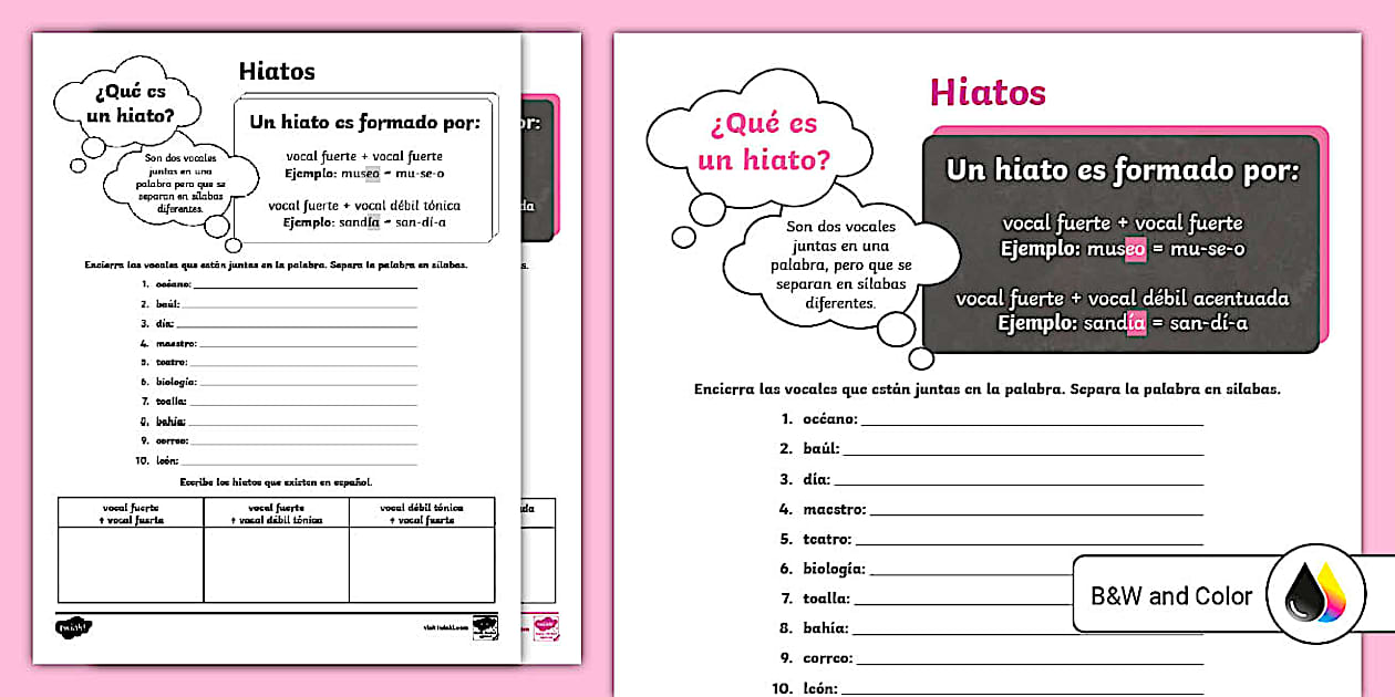 Actividad con hiatos / Twinkl USA (profesor hizo) - Twinkl