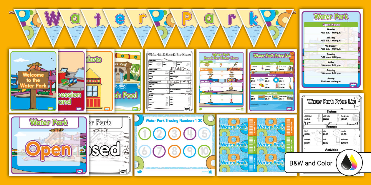 Water Park Dramatic Play Activity Pack (teacher made)