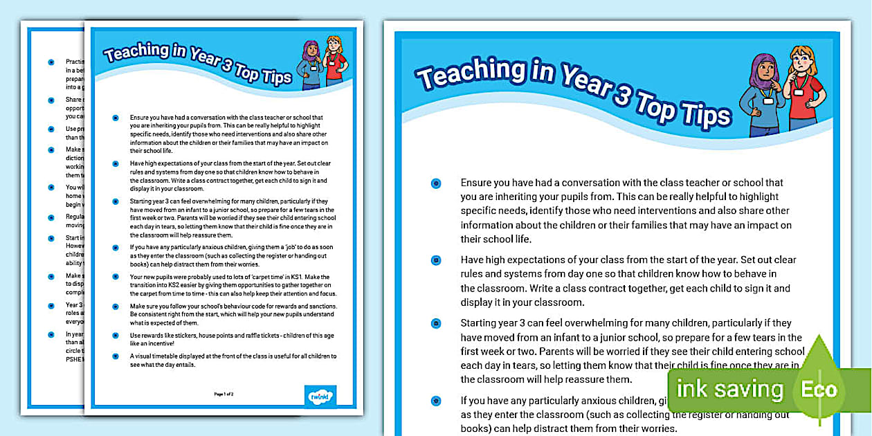 Teaching in Year 3 Top Tips (teacher made) - Twinkl