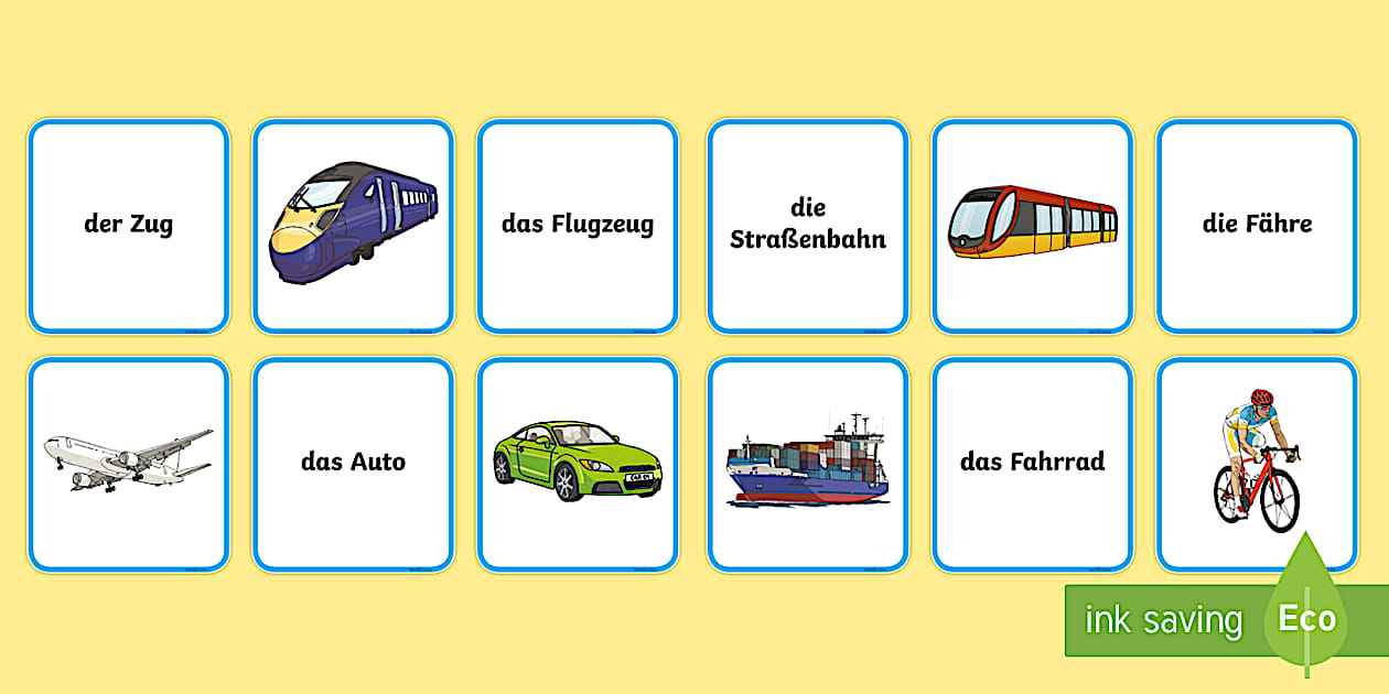 Transport and Travel Matching Cards German - Twinkl