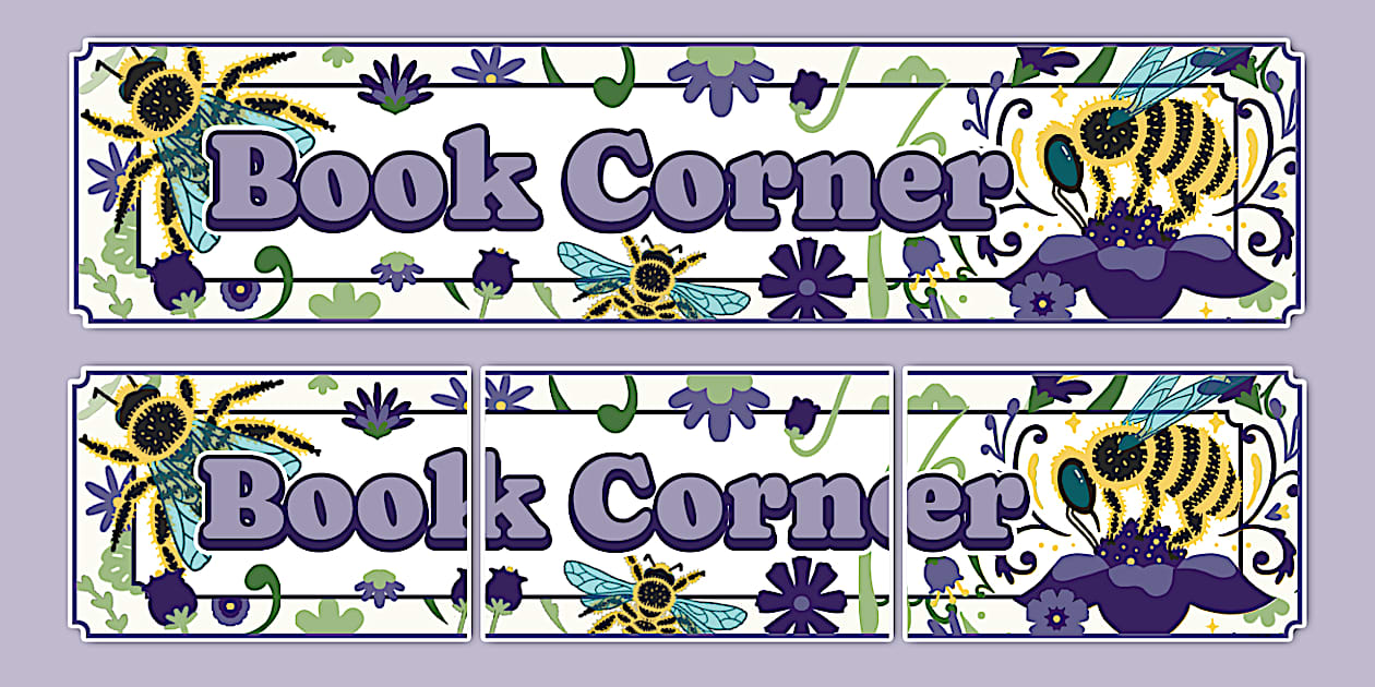 Bee-Themed Book Corner Display Banner (teacher made)