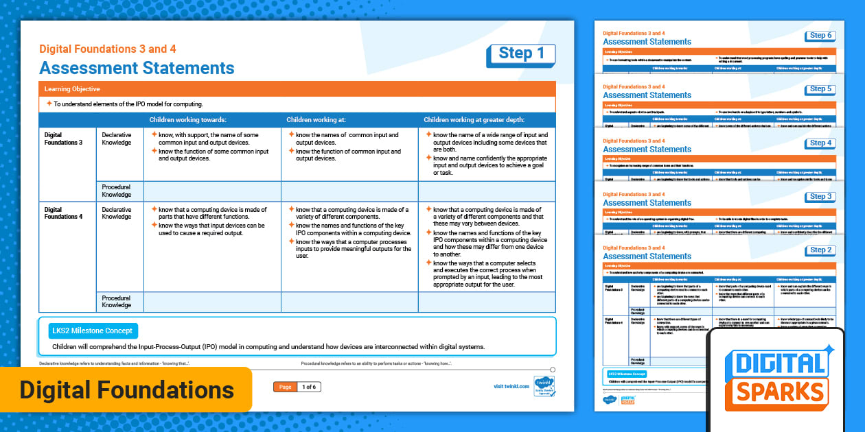 Digital Foundations: LKS2 Assessment Statements - Twinkl