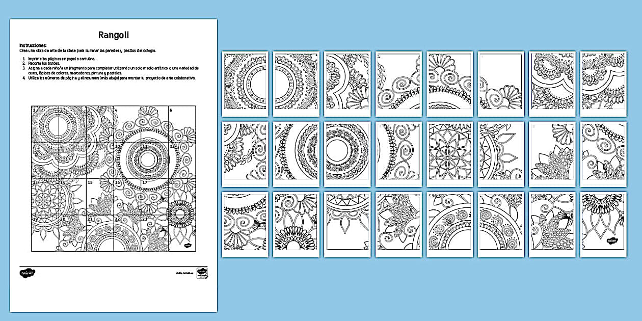 Arte colaborativo: Rangoli (teacher made) - Twinkl