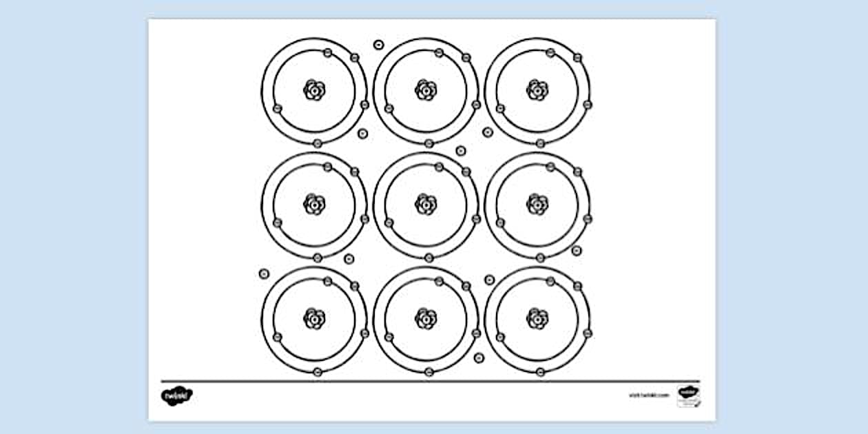 Free Electrons Colouring Sheet (teacher made) - Twinkl