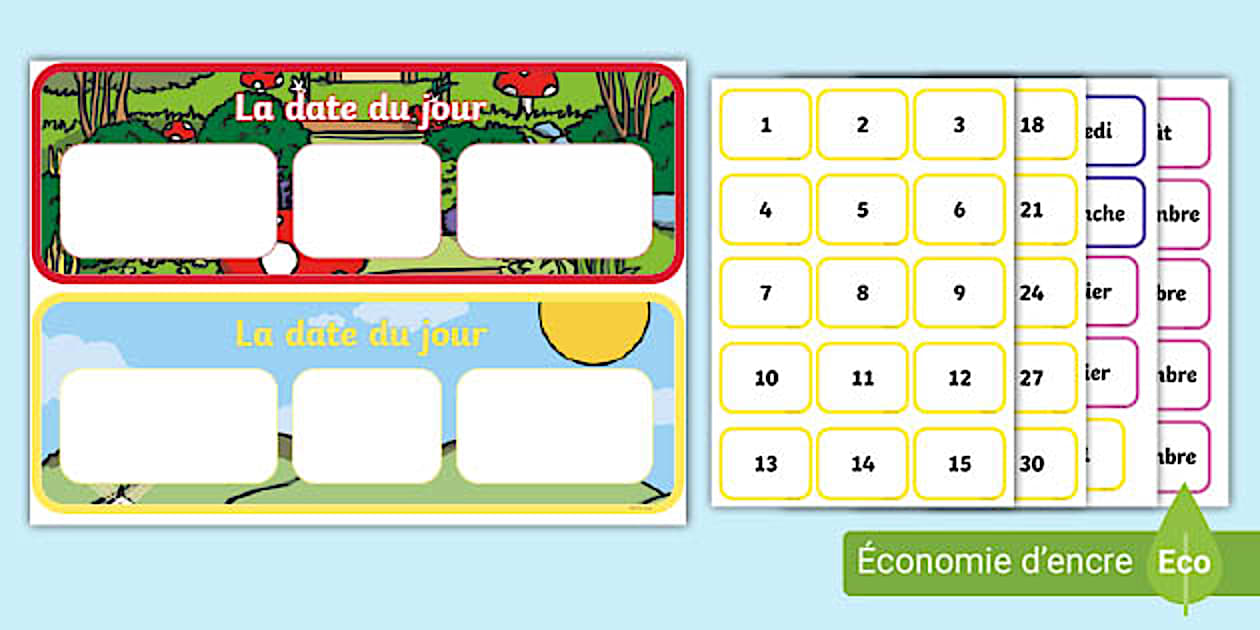 Pack d'affichage : La date du jour (teacher made) - Twinkl