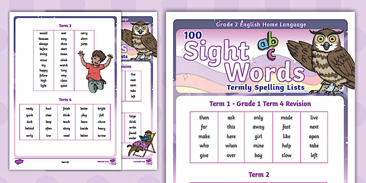 Sight Words for Grade 2 | 100 Sight Words Spelling Lists