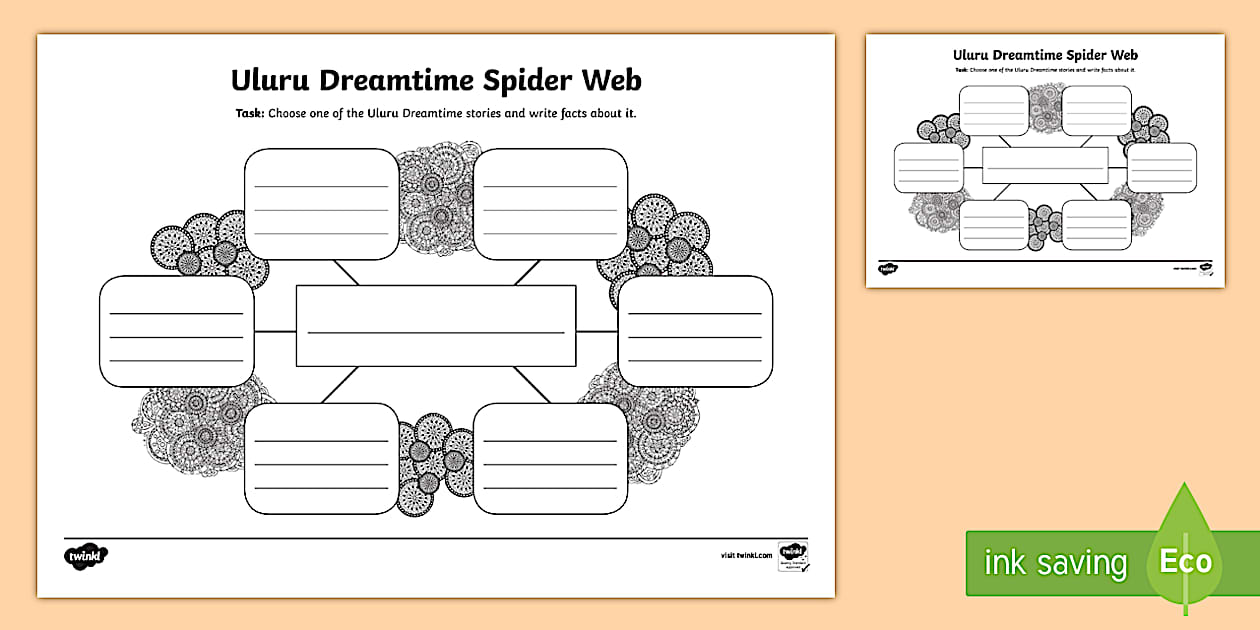 Uluru Dreaming Spider Web Worksheet (teacher made) - Twinkl
