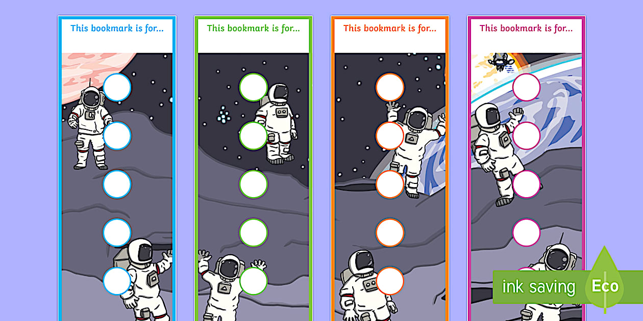 Editable Space Small Sticker Reward Bookmarks - Twinkl
