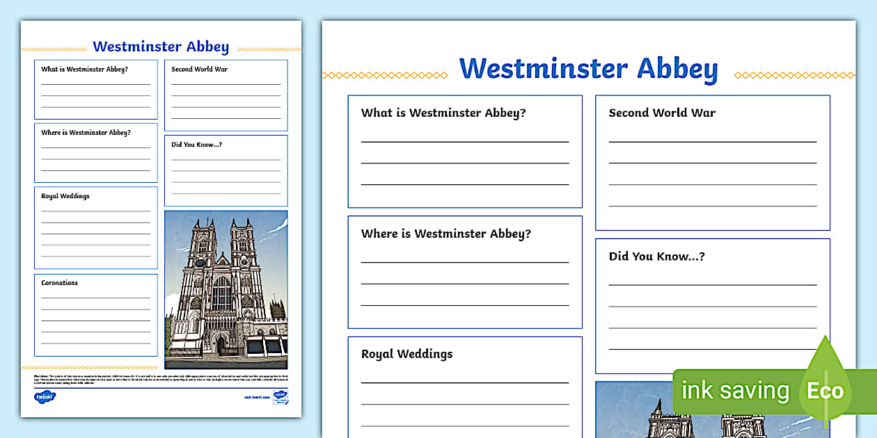 Westminster Abbey Fact File Template (Teacher-Made) - Twinkl