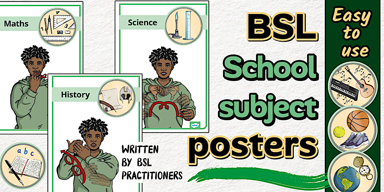 BSL School Subject Posters