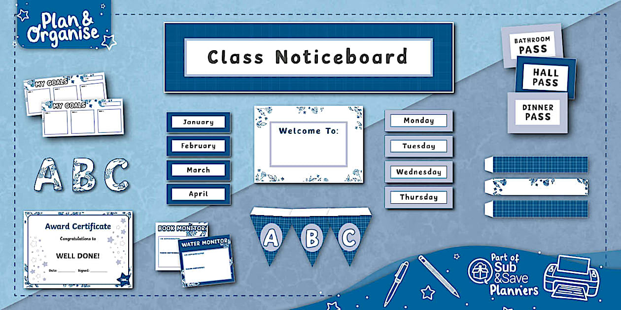 Classroom Display Pack for the Scottish Teacher Planner