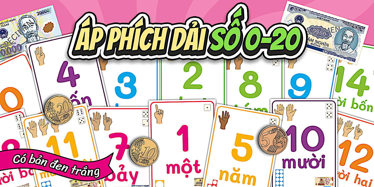Flashcard Số Đếm Dải Số 0-20 Cho Học Sinh Tiểu Học - Twinkl