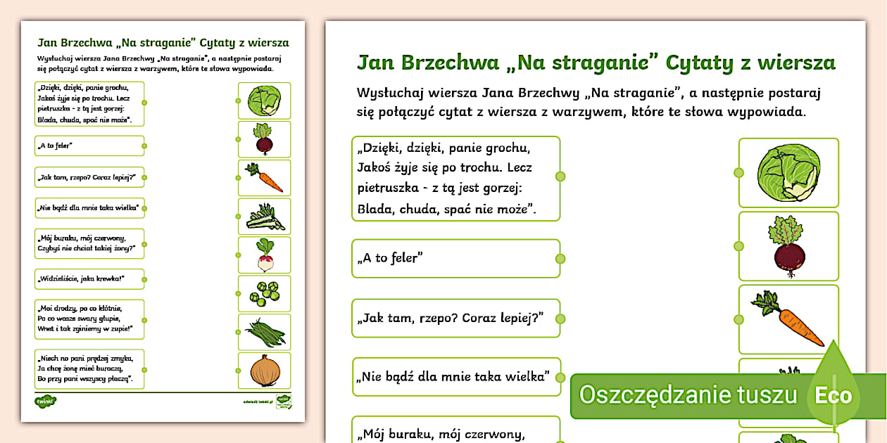 Jan Brzechwa „Na straganie” | Wiersz | Karta pracy