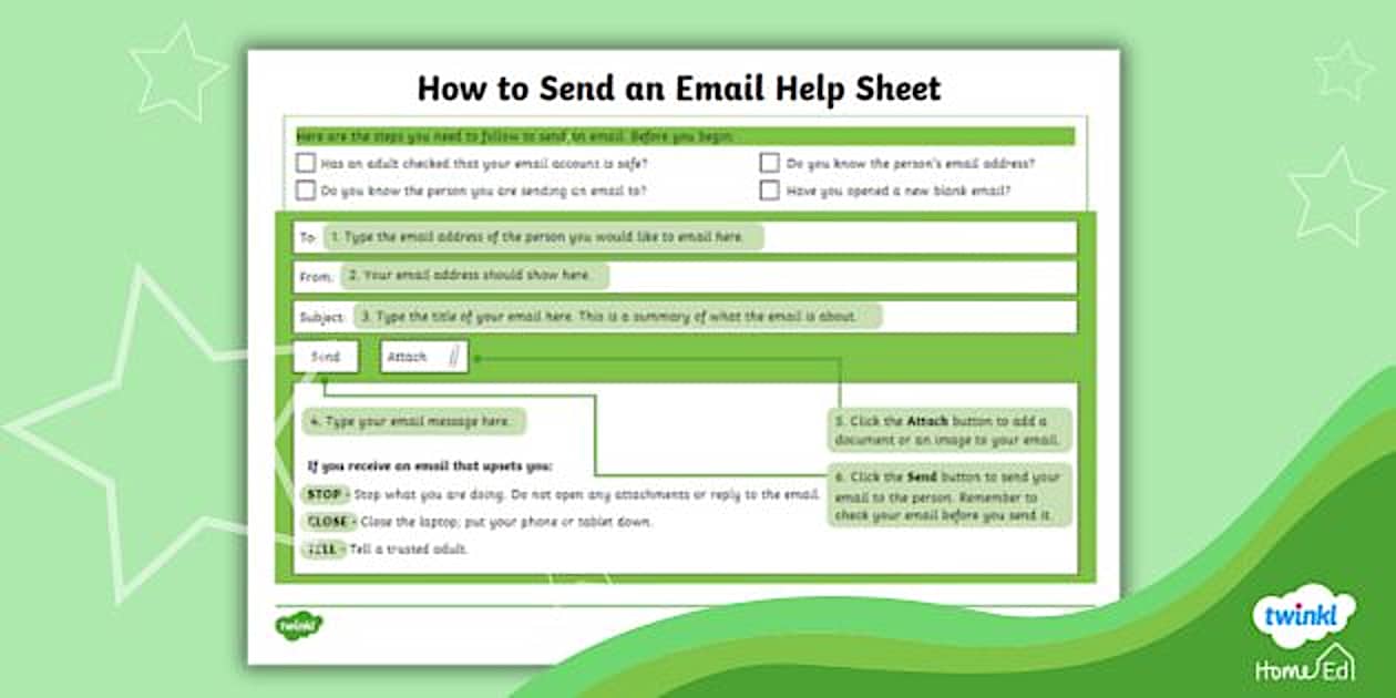 How to Send and Email Poster (teacher made) - Twinkl