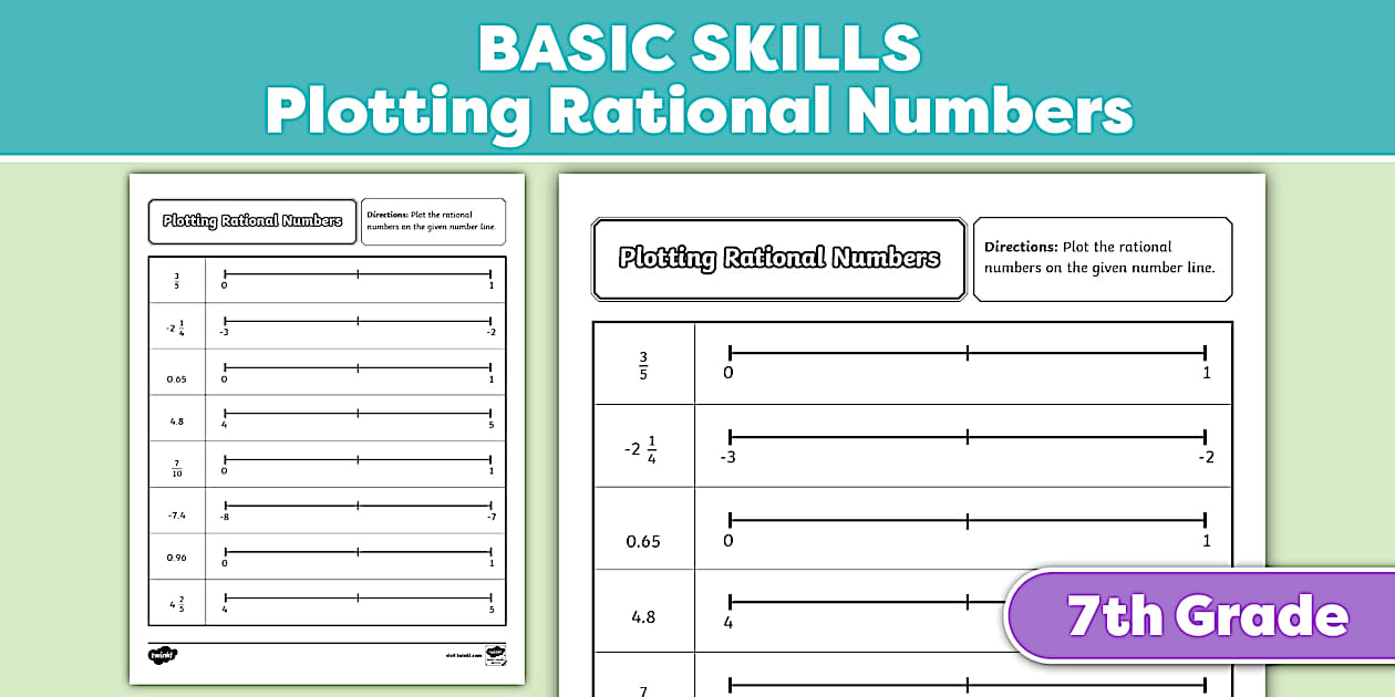 Math Basic Skills Plotting Rational Numbers Practice