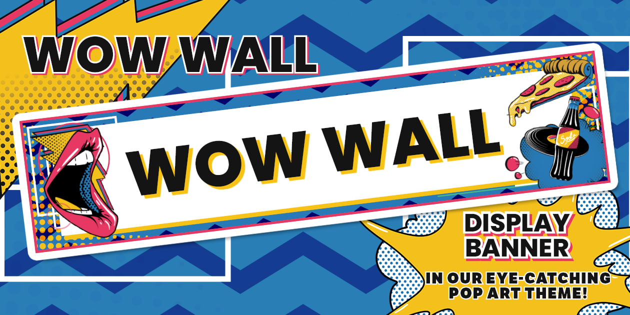 * NEW * Pop Art Themed Wow Wall Display Banner