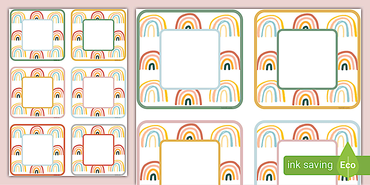 Muted Rainbow Editable Peg Labels (Teacher-Made) - Twinkl