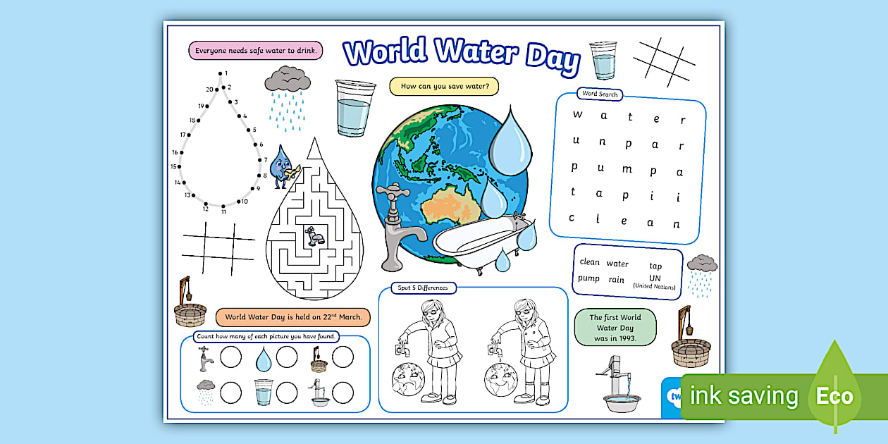 World Water Day Activity Mat (teacher made) - Twinkl