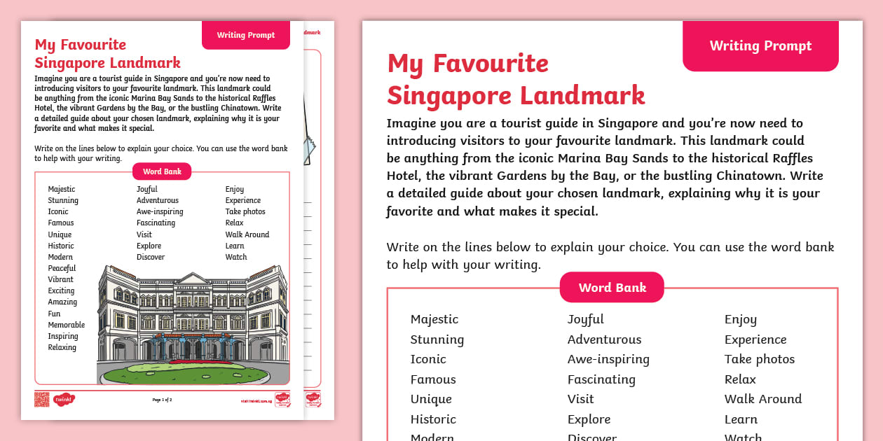 Writing Prompt: My Favourite Singapore Landmark - Twinkl