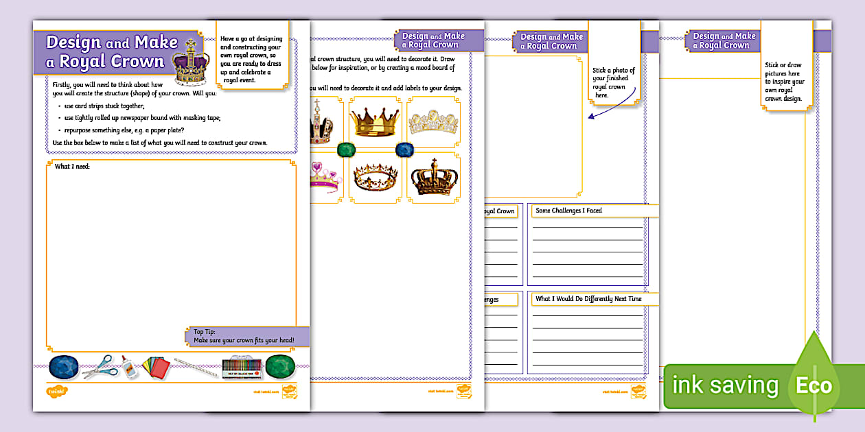 Design and Make a Coronation Crown Activity (teacher made)