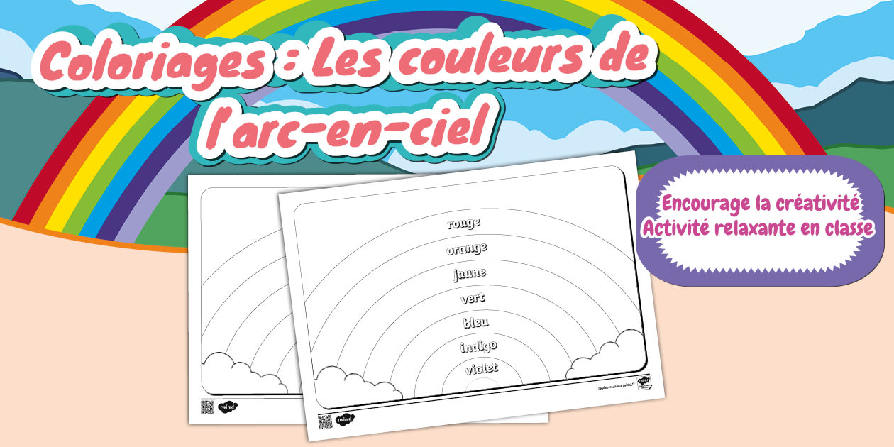 Coloriages : Les couleurs de l'arc-en-ciel