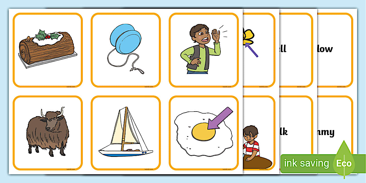 Initial y Sound Matching Cards - Twinkl