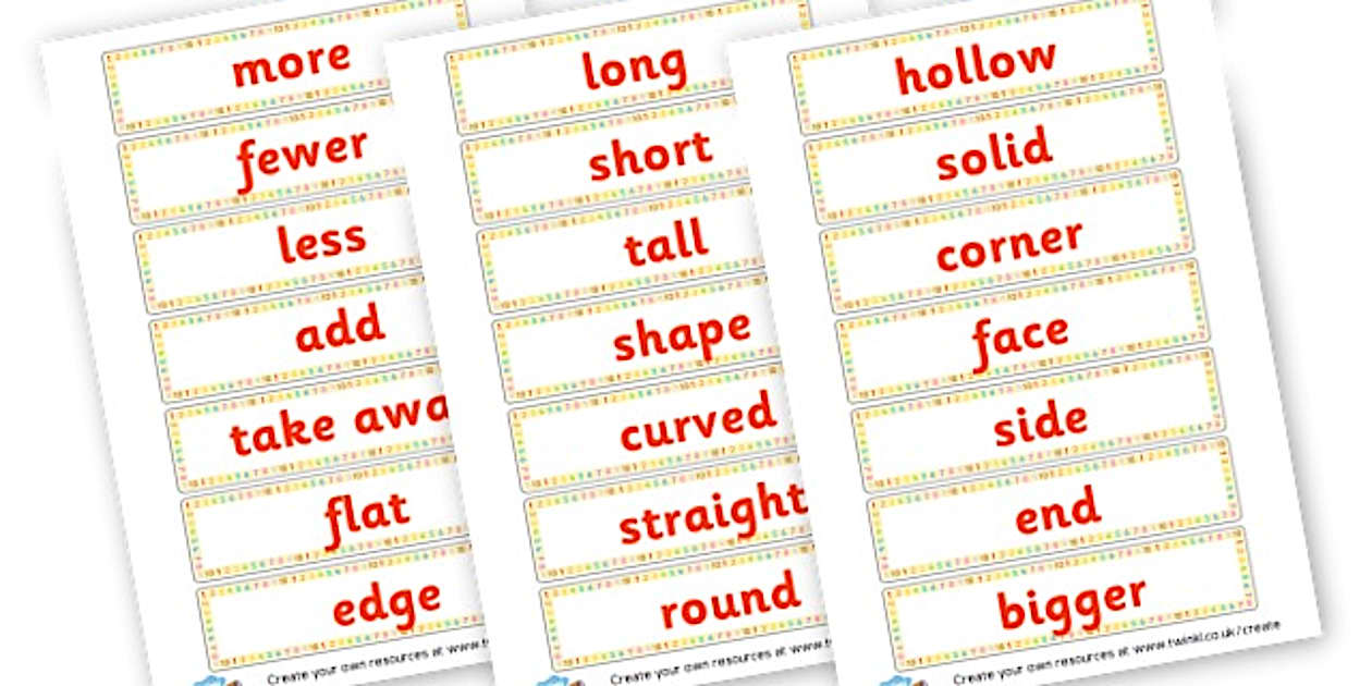 Maths vocabulary (teacher made) - Twinkl