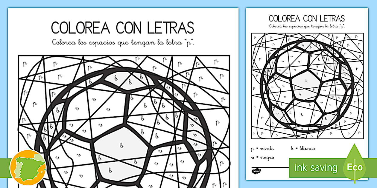 Colorea con letras: La letra P - Twinkl