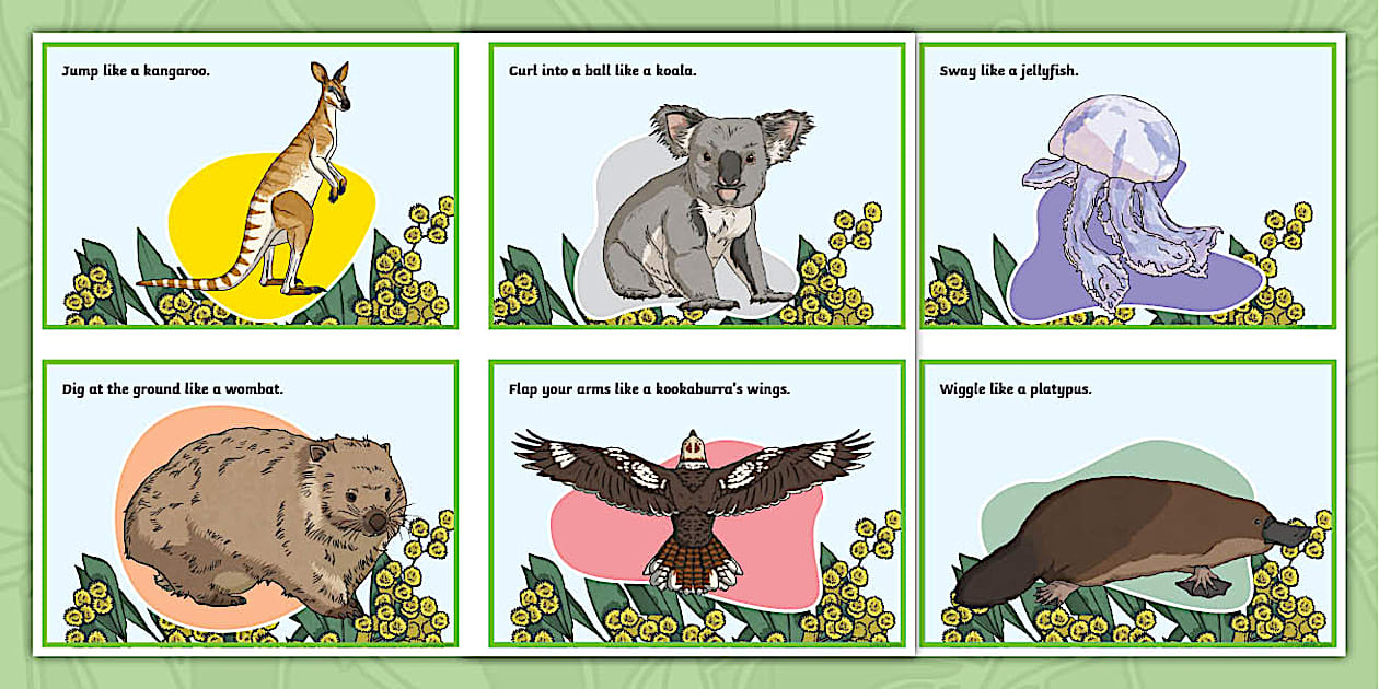 Australian Animals Brain Break Action Cards (teacher made)