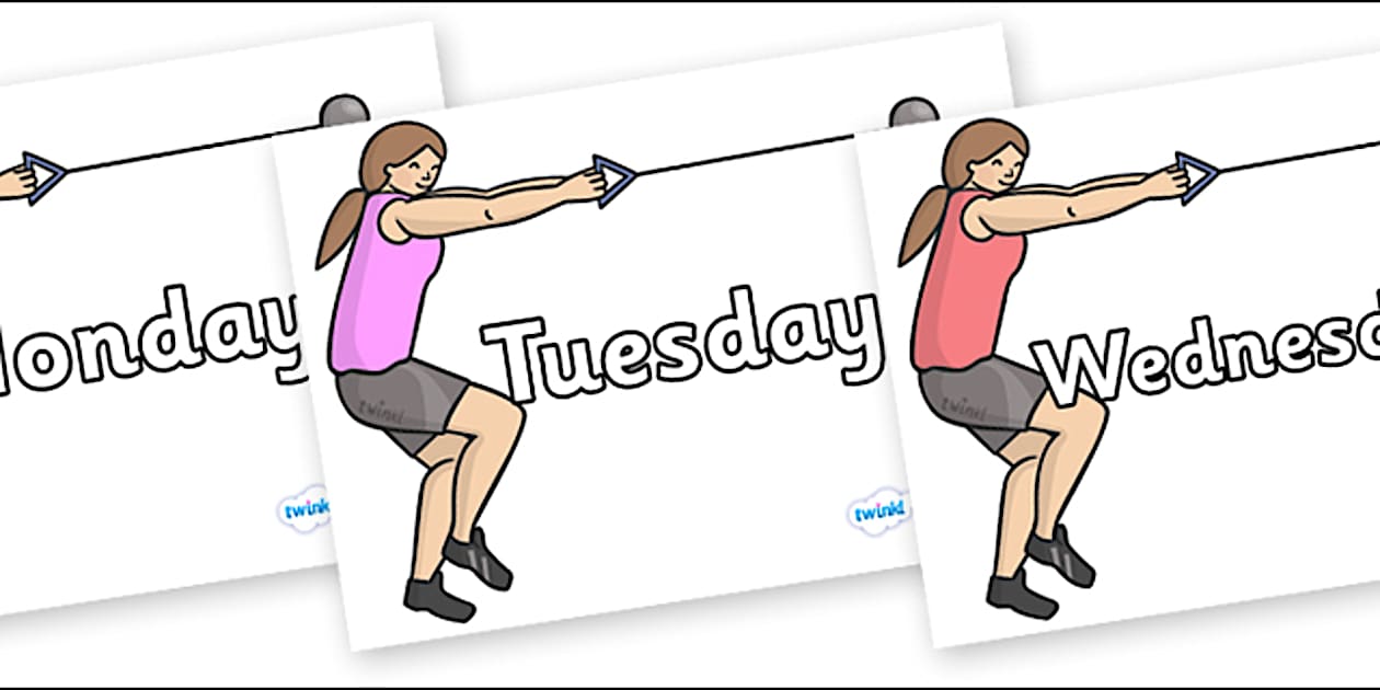 Cursive Days of the Week on The Hammer (teacher made)