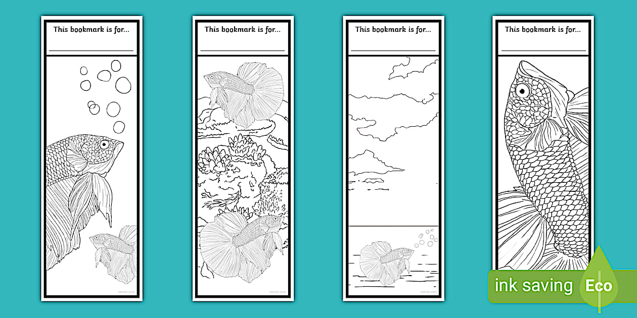 Betta Fish Bookmarks to Colour (teacher made) - Twinkl