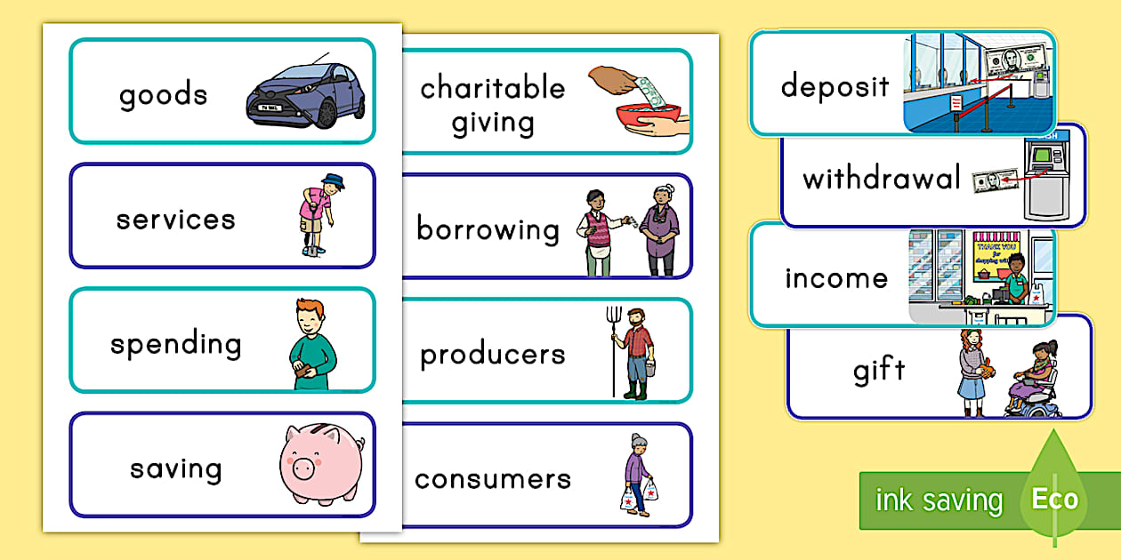 Printable Financial Literacy Word Cards | Twinkl USA