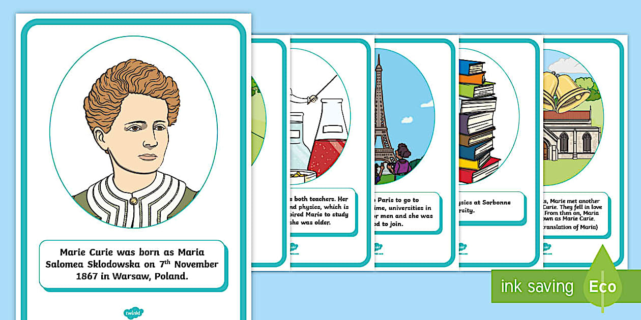 Marie Curie Facts Display Posters