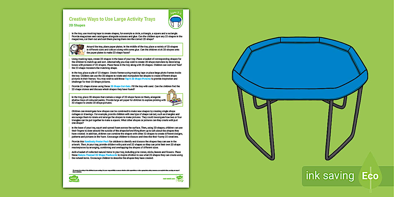 👉 EYFS Ages 3-5 Large Activity Trays: 2D Shapes | Twinkl