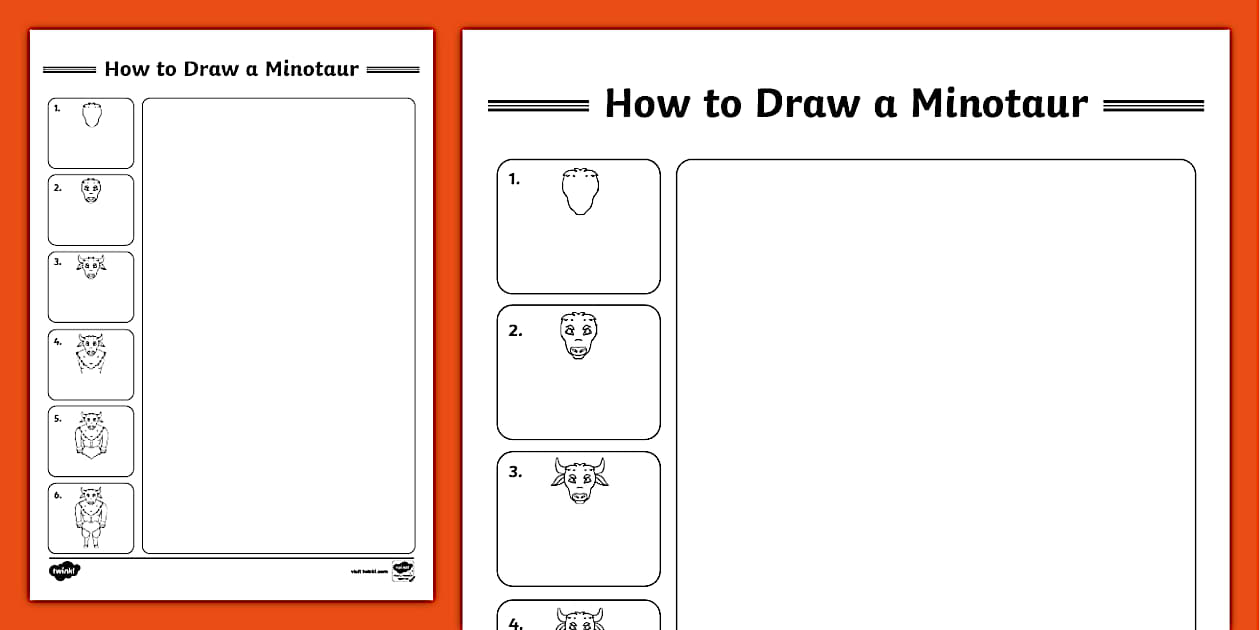 How to Draw a Minotaur Activity (teacher made) - Twinkl