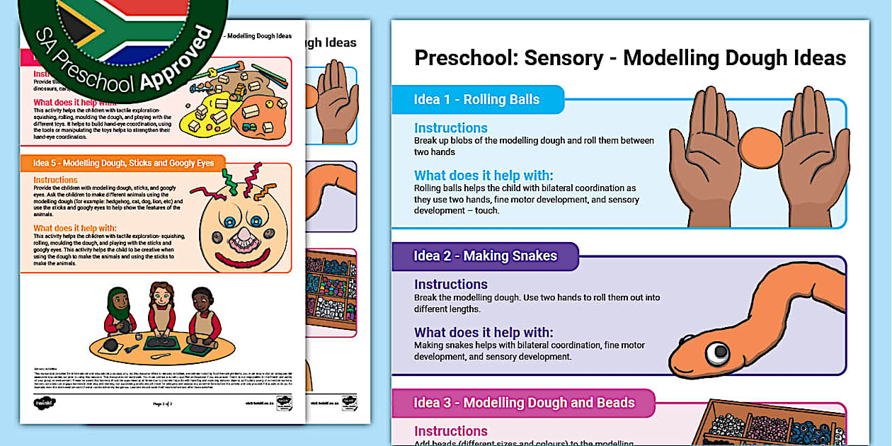 Preschool: Sensory - Modelling Dough Ideas (teacher made)