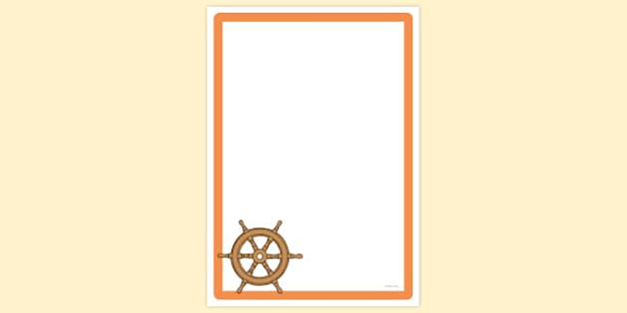 Simple Blank Ship Wheel Page Border | Page Borders | Twinkl