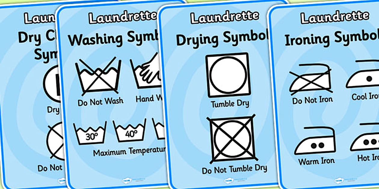 Washing Label Signs - Printable Posters | Laundry - Twinkl