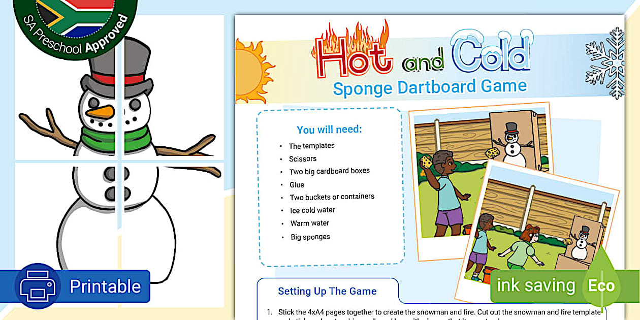 Hot and Cold Sponge Dartboard Game (teacher made) - Twinkl