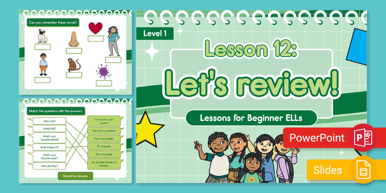 ELL Curriculum: Level 1, Lesson 12 PowerPoint & Google Slides